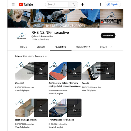 RHEINZINK digital training + education